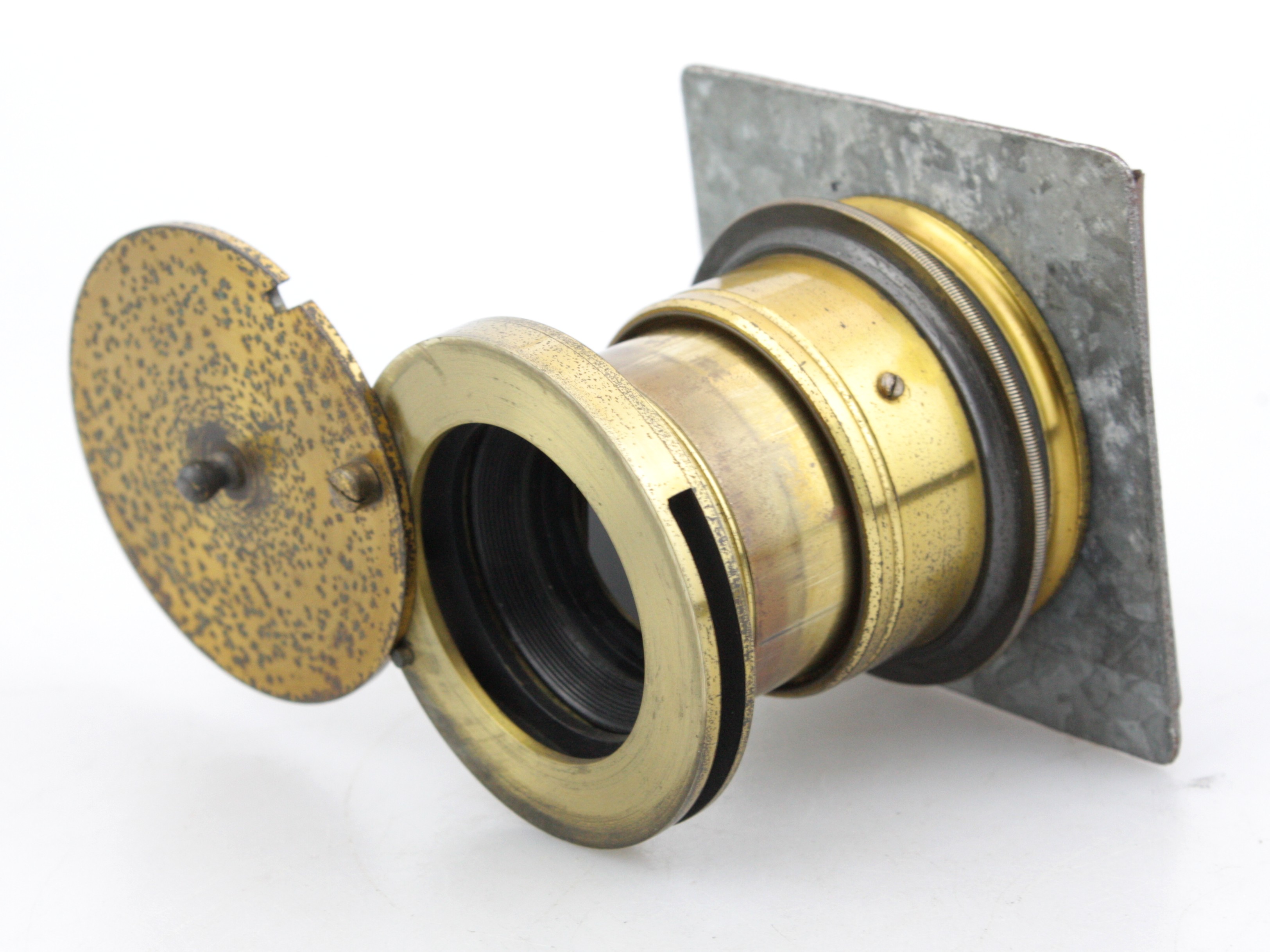 Antique ~6″ Brass (Petzval?) Lens, with Square Lens Board – The Real ...