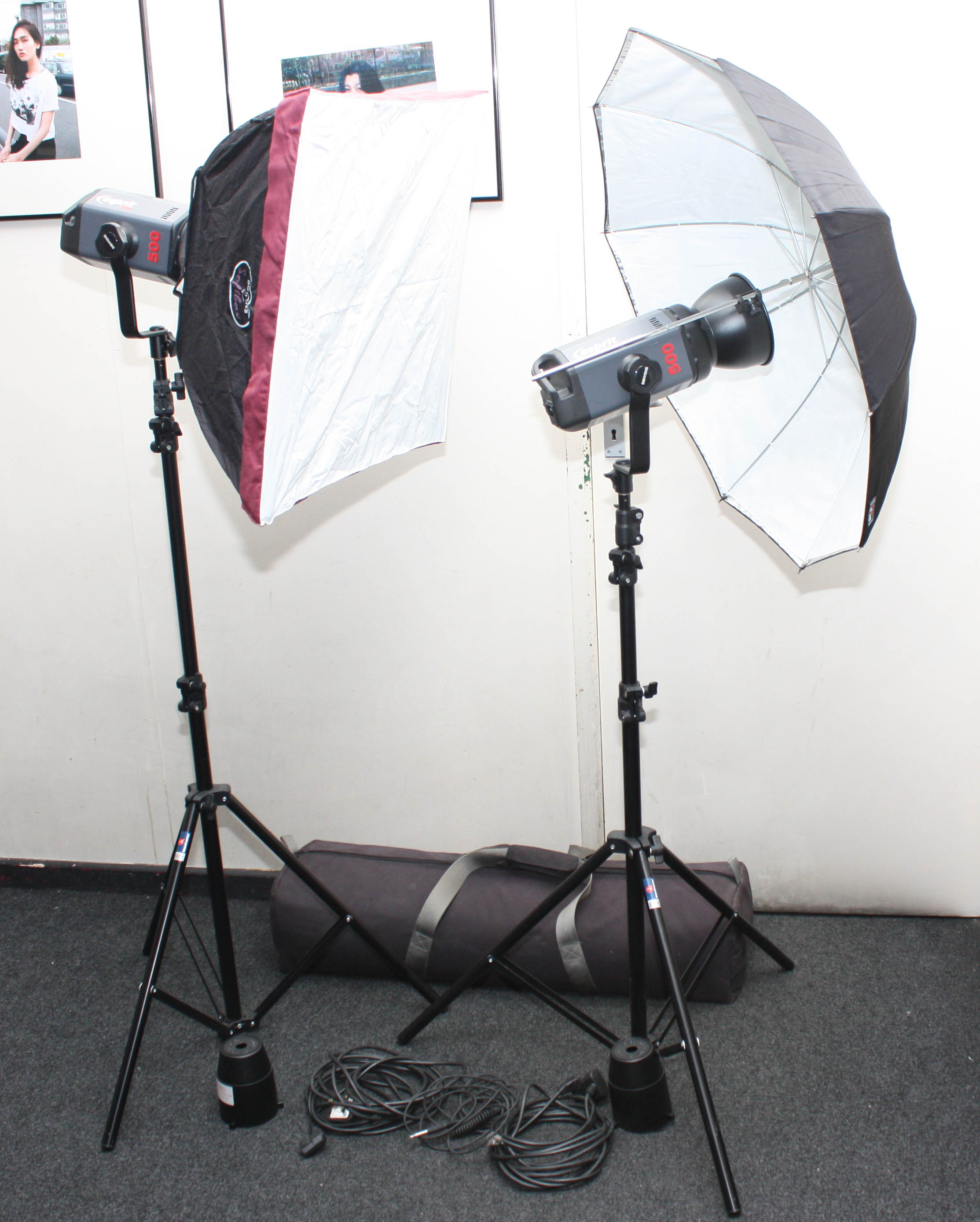 Bowens Esprit 500 2-Head Softbox / Brolly Flash Kit in Carry Case ...