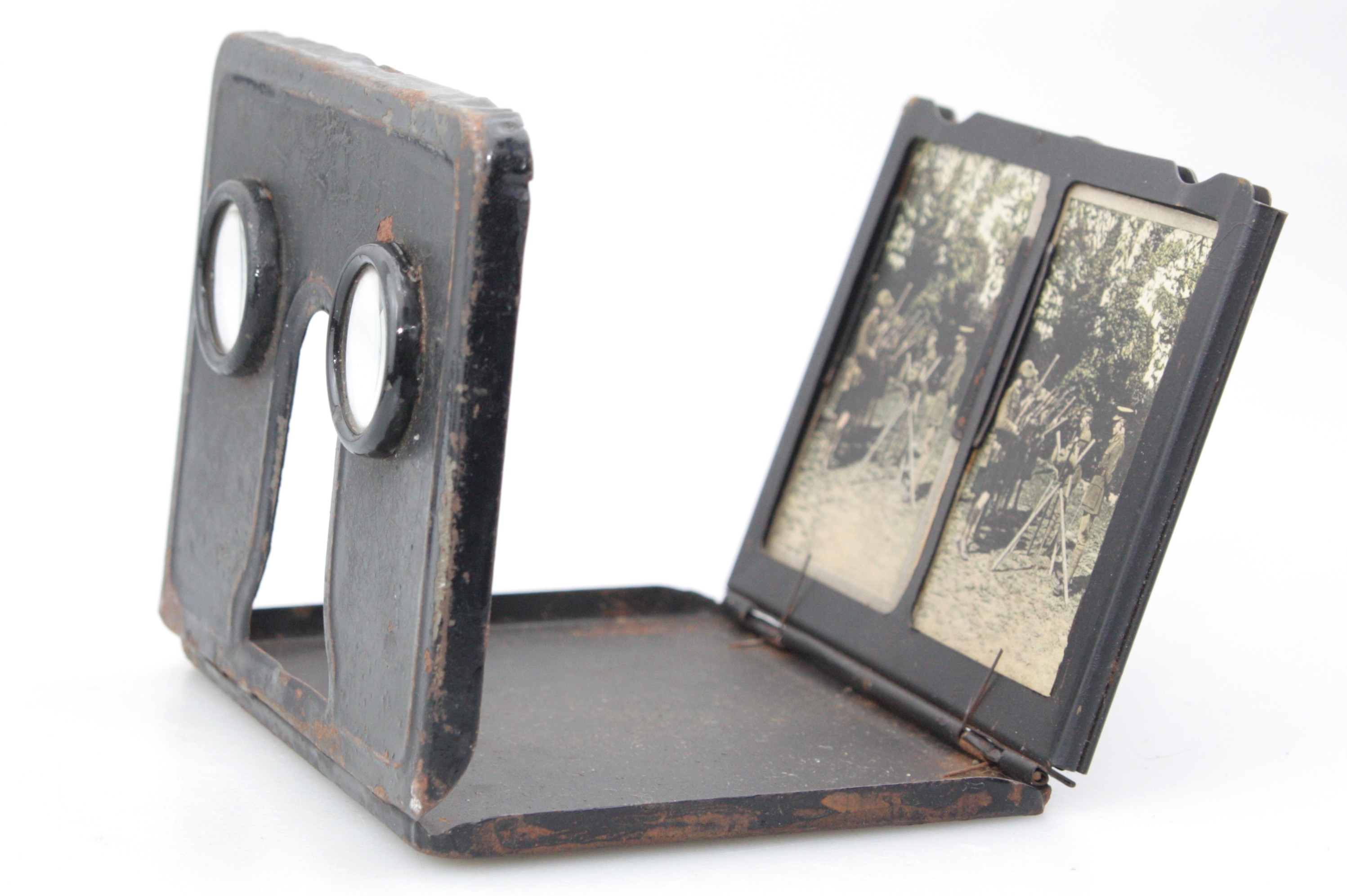 Antique Stereo Photo Viewer, with Eye Rest and Example Stereo ...