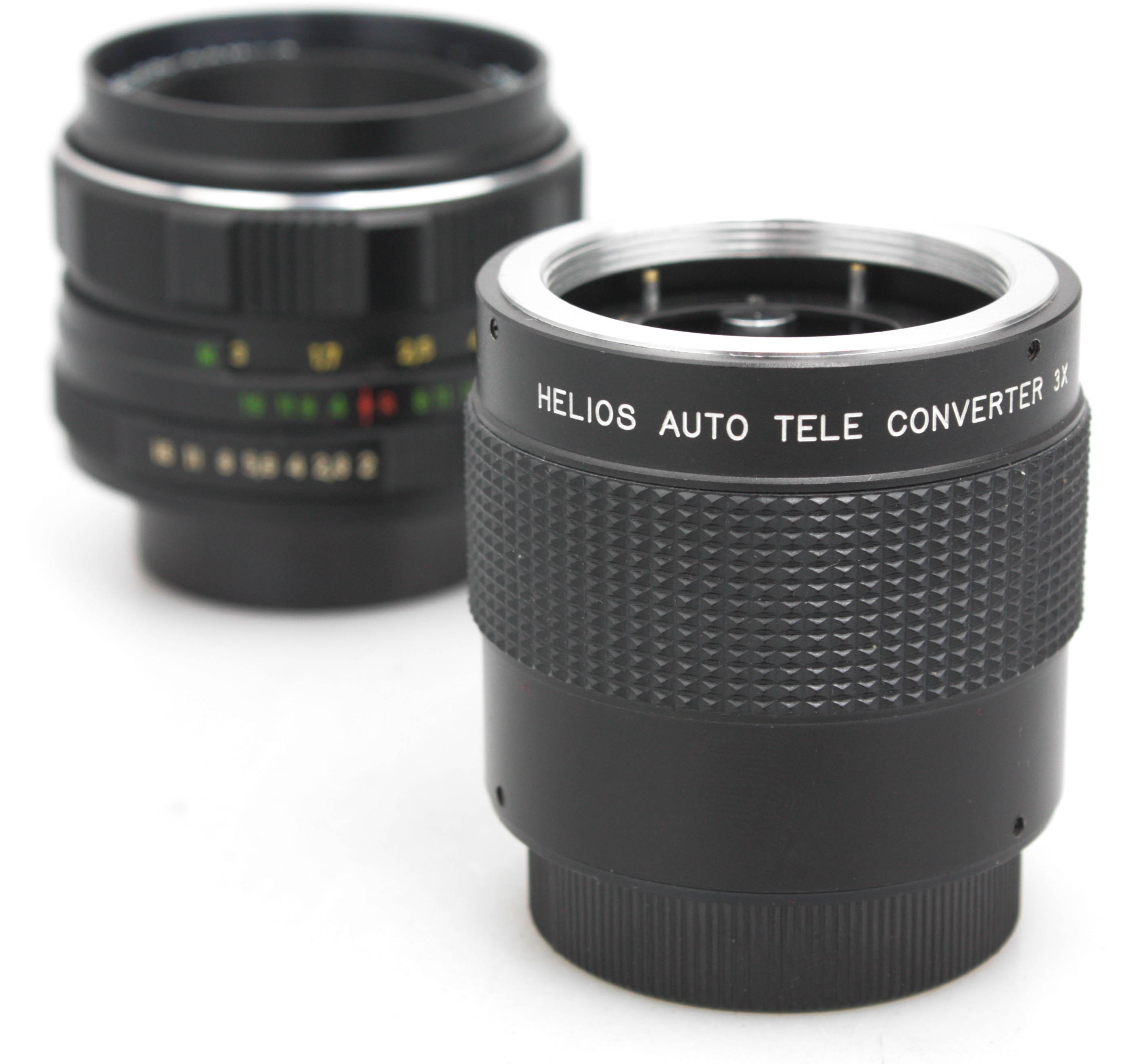 Helios 44M-4 58mm f/2 Prime Lens M42 & Caps + Helios 3x Tele Converter ...