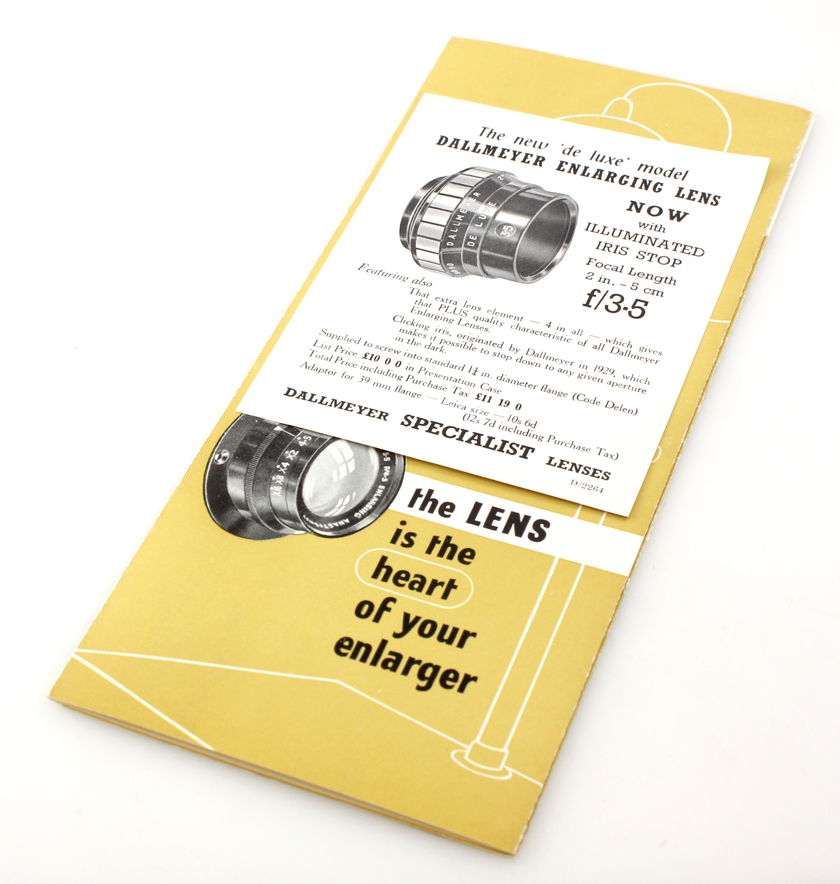 Original DALLMEYER Popular Enlarging Lenses Brochure/Leaflet – 50s/60s ...