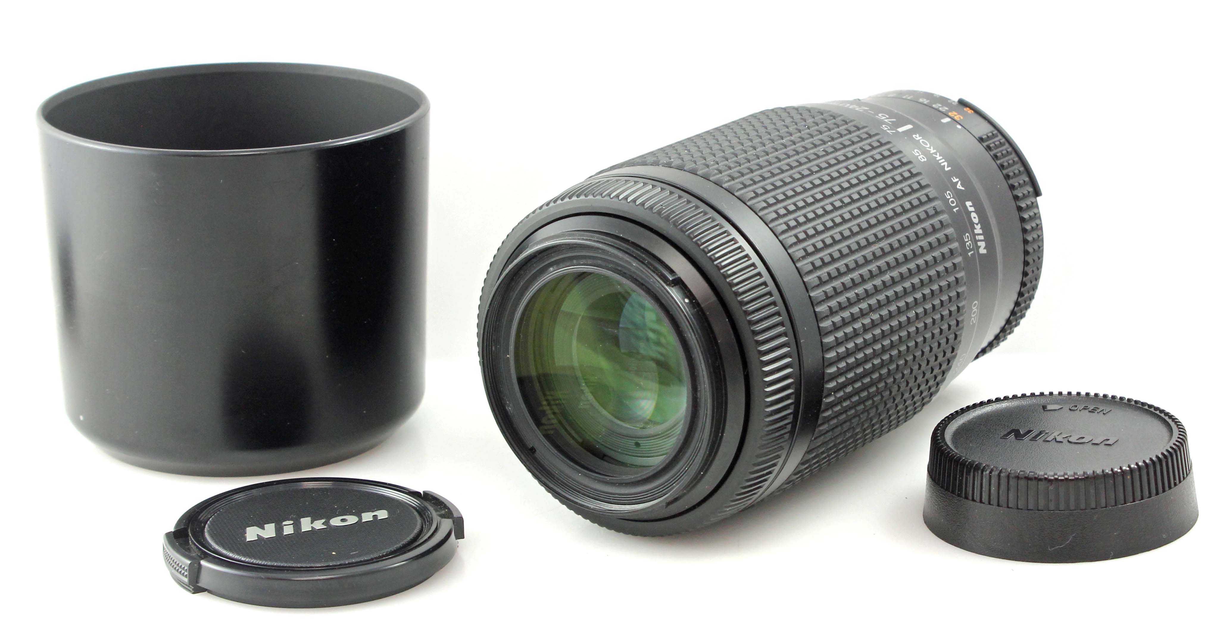 Nikon AF Nikkor 75-240mm f/4.5-5.6D G Zoom Lens w/ hood – NAF Mount ...